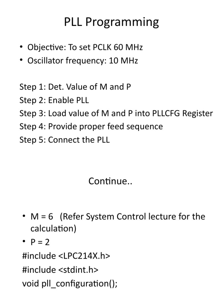 Lecture 08 PLL & Timer Programming01 | PDF | Electrical Engineering ...