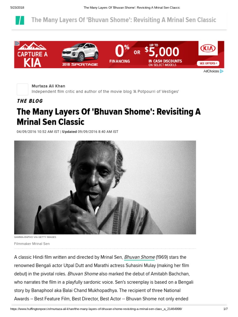 The Many Layers of 'Bhuvan Shome' - Revisiting A Mrinal Sen Classic | PDF