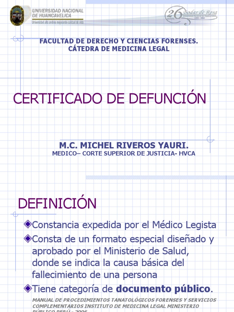 Certificado de Defuncion Peru | PDF | Tasa de mortalidad ...