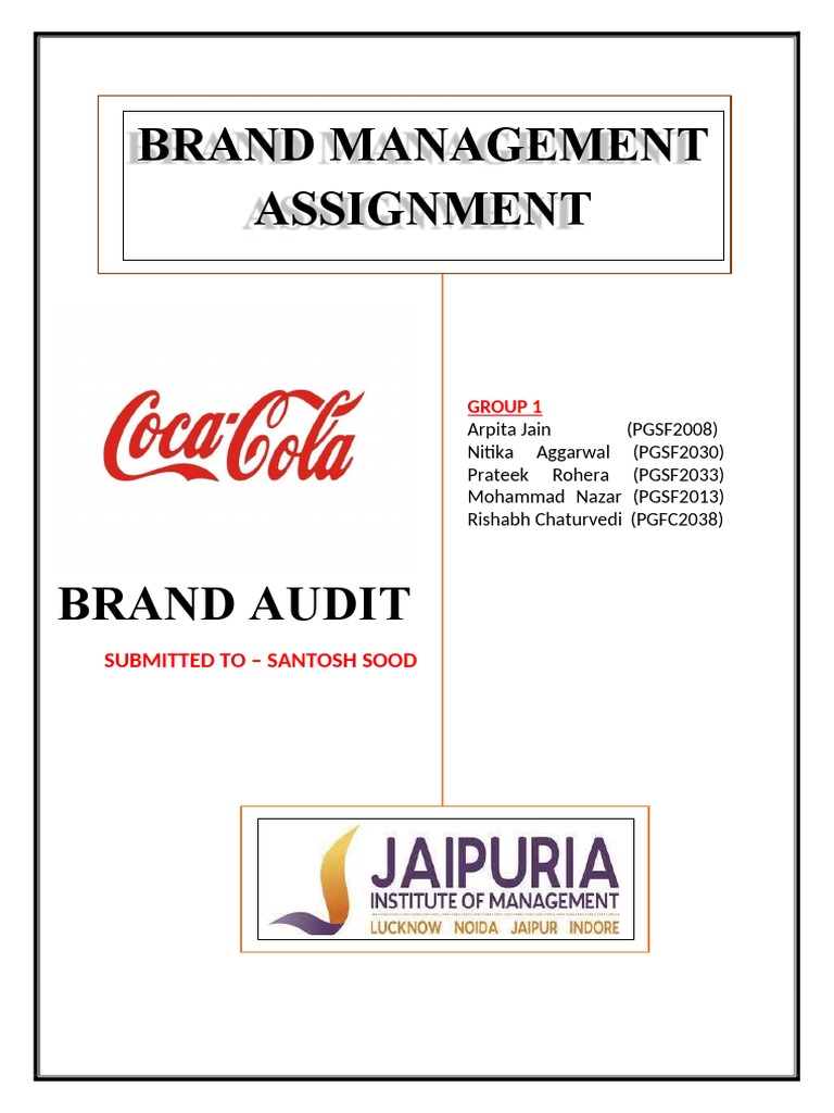 Brand Management Assignment: Submitted To - Santosh Sood | PDF | Coca ...