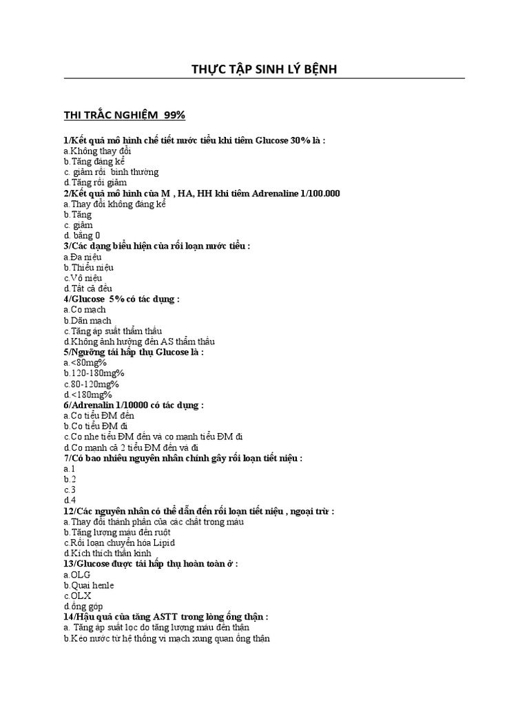 Thực tập sinh lý bệnh - miễn dịch | PDF