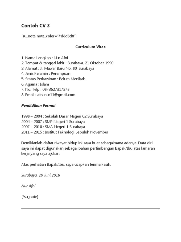 Contoh Cv 3 Pdf Karier Perkembangan Ilmu Sosial