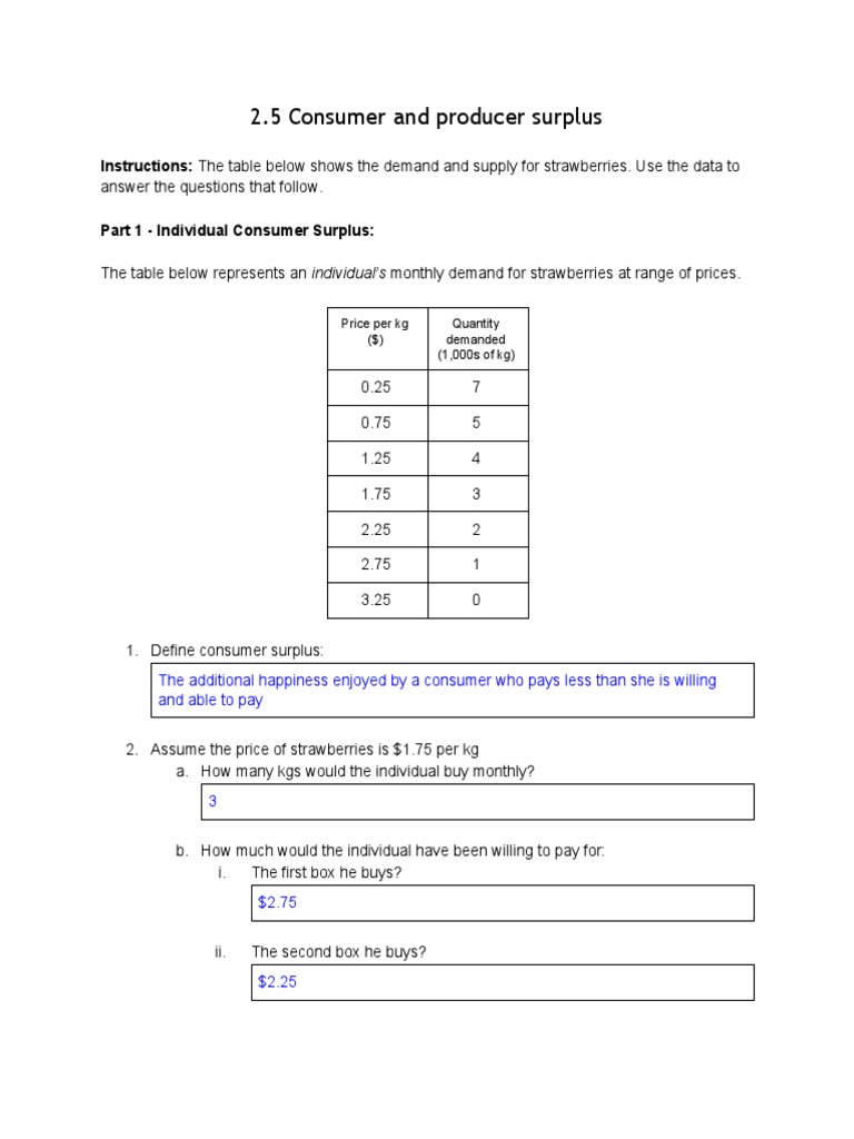 2.5 Consumer and Producer Surplus - Phuong - Key | PDF | Economic ...