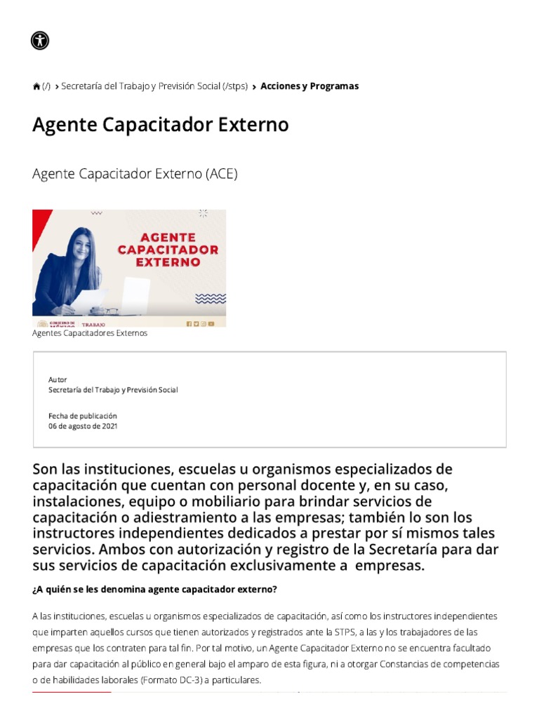 Agente Capacitador Externo - Secretaría Del Trabajo y Previsión Social ...