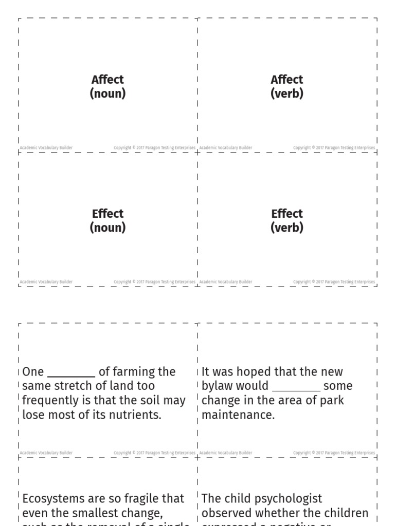 Affect (Noun) Affect (Verb) | PDF