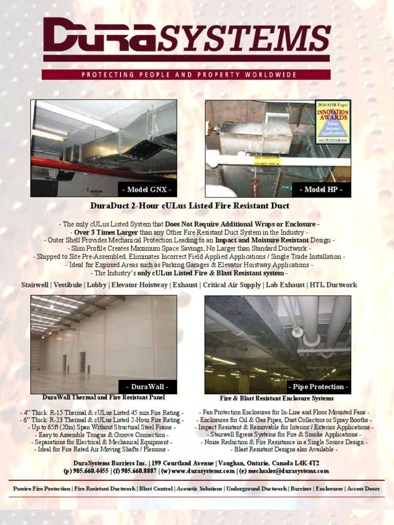 DuraSystems - AHR2011 Brochure | PDF | Duct (Flow) | Wall