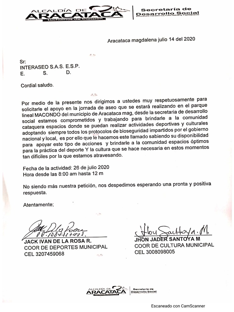 Carta Interaseo | PDF