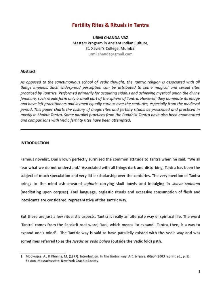 Fertility Rites and Rituals in Tantra | PDF | Tantra | Vajrayana