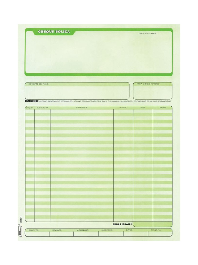 Poliza de Cheque | PDF