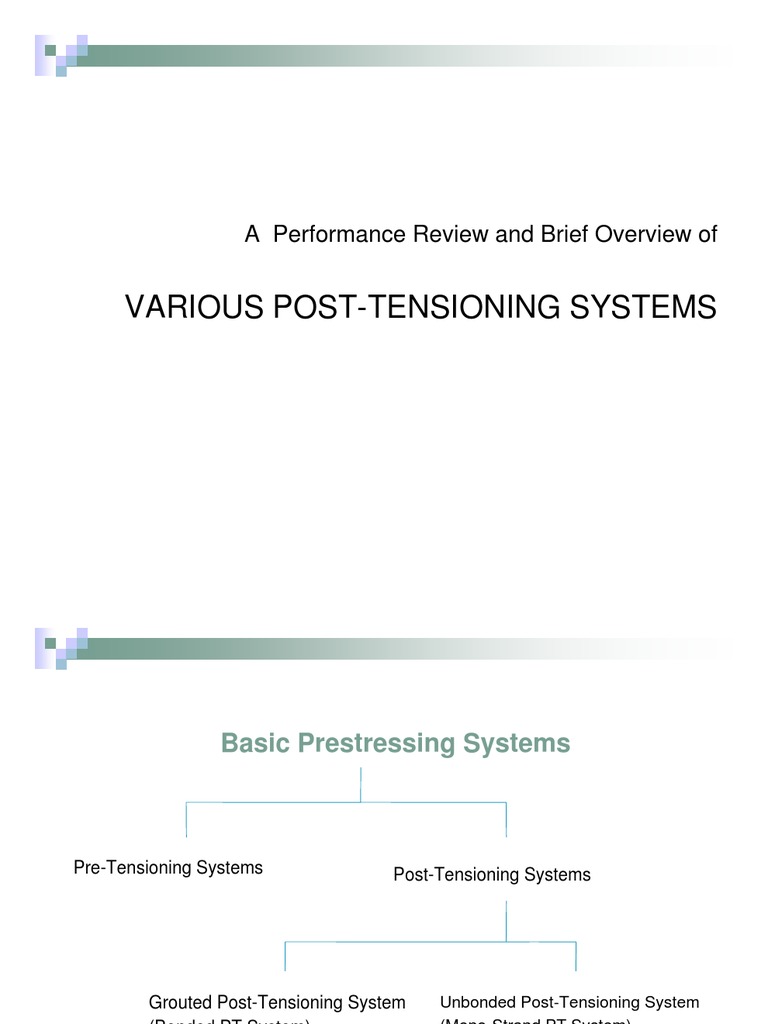 Various Post-Tensioning Systems | PDF | Prestressed Concrete | Building ...