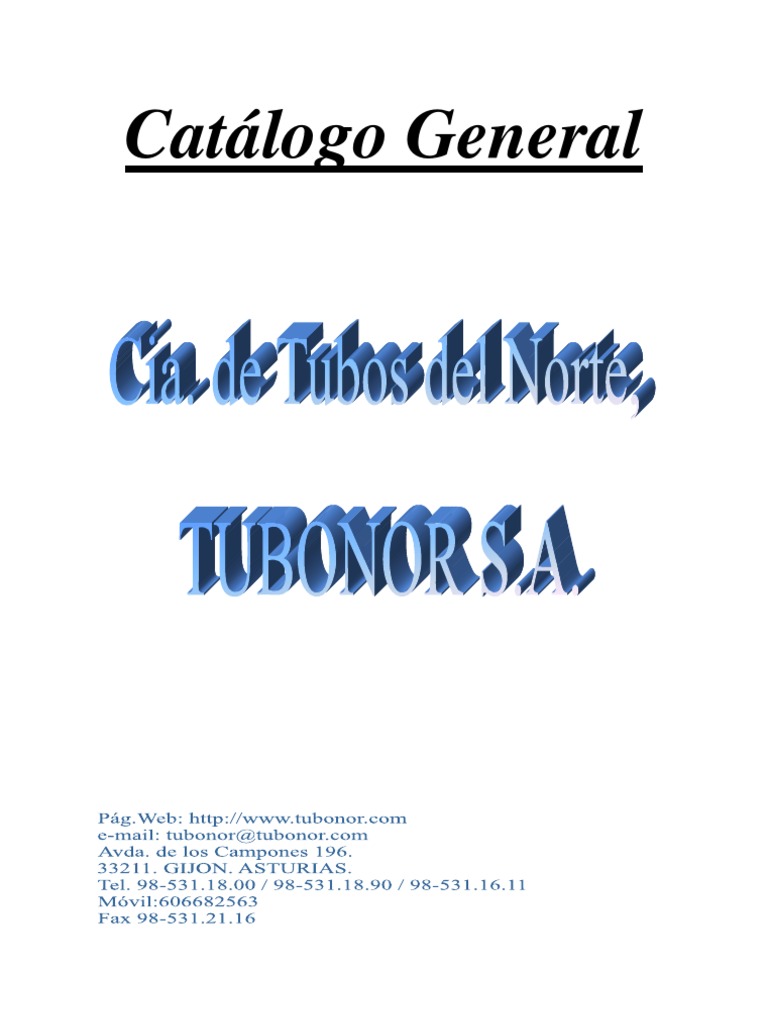 Catalogo General TUBONOR | PDF | Ciencia de los materiales | Ciencias ...