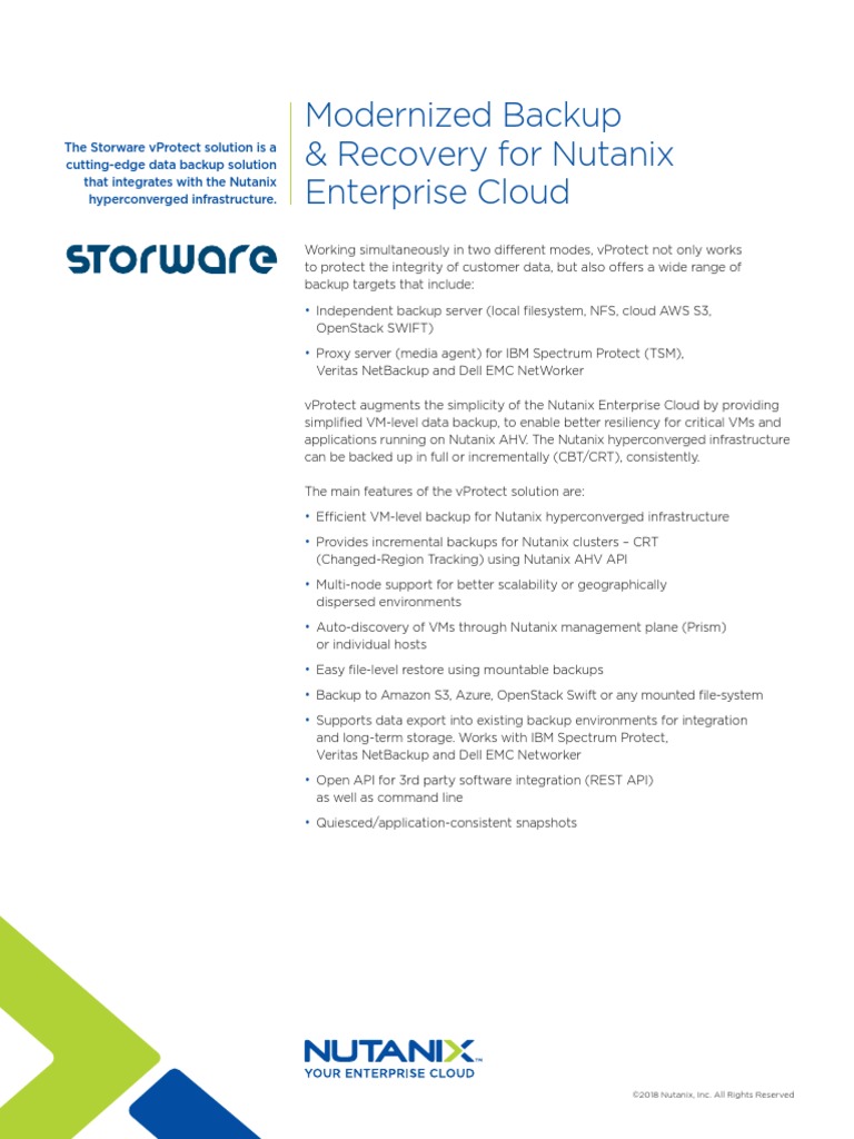 Modernized Backup & Recovery For Nutanix Enterprise Cloud | PDF ...