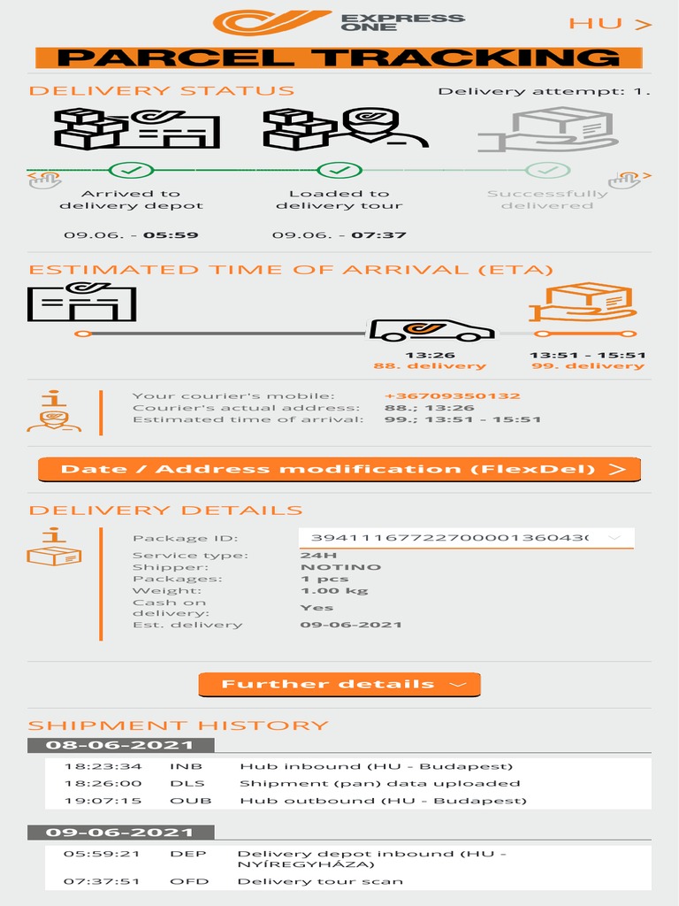 Csomagkövetés - Express One Hungary | PDF