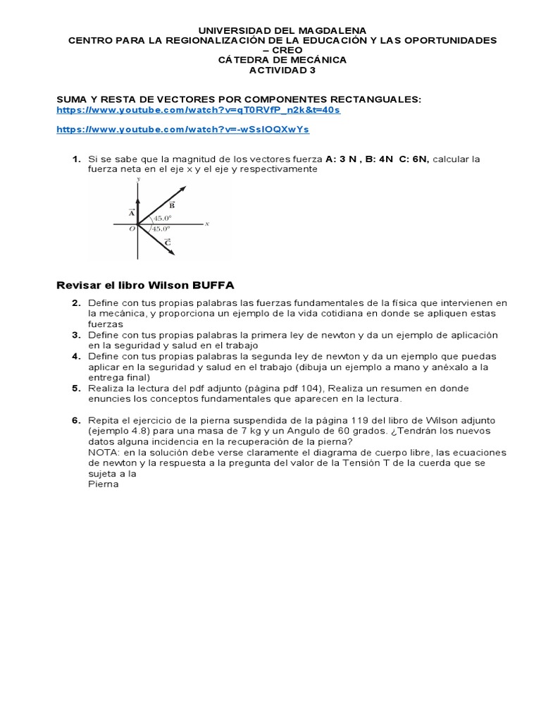 Actividades sobre las Leyes de Newton | PDF | Fuerza | Las leyes del ...