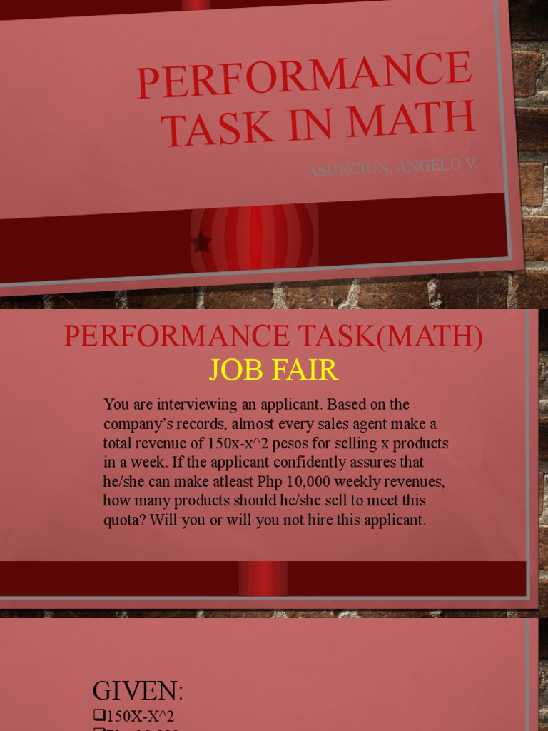 Math Performance Task Analysis | PDF