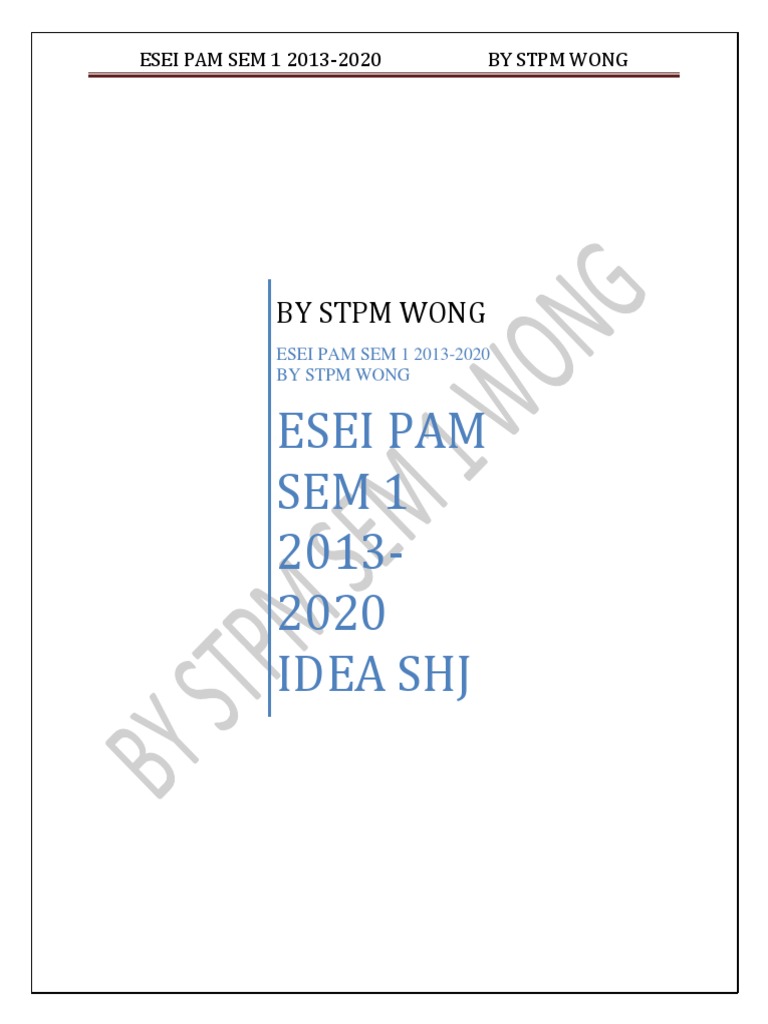 Esei Pam Sem 1 2013-2020 by STPM | PDF