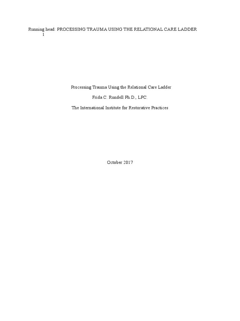 Trauma Processing via Relational Care Ladder | PDF | Psychological ...