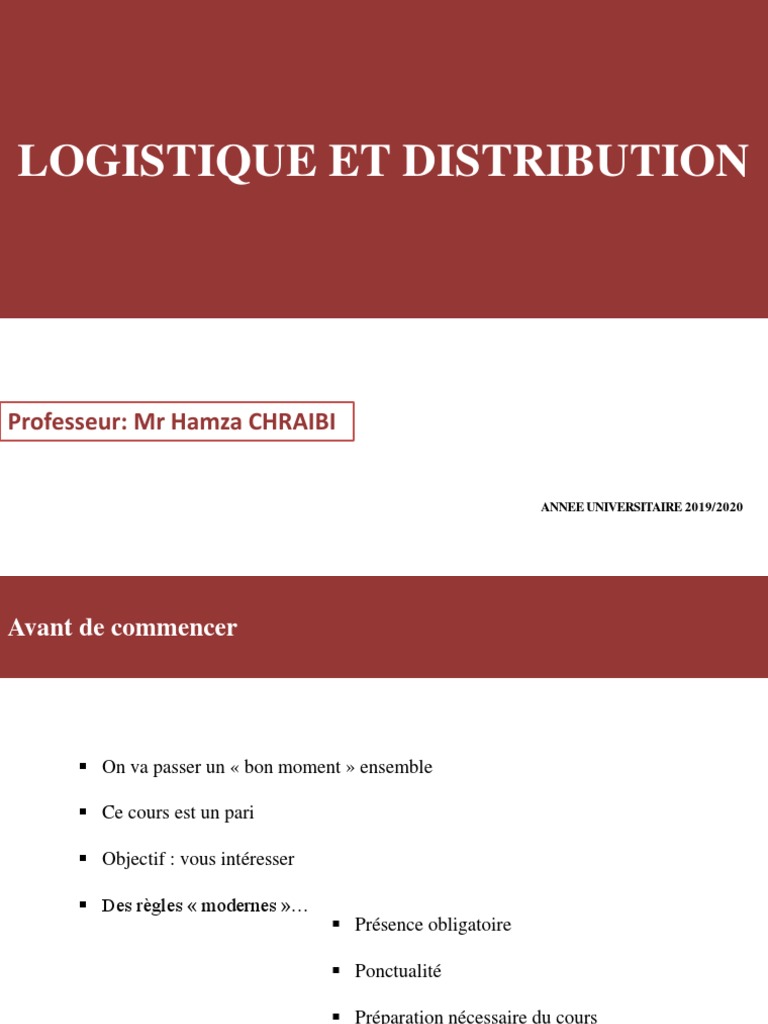 Logistique Et Distribution | PDF | Logistique | Transport