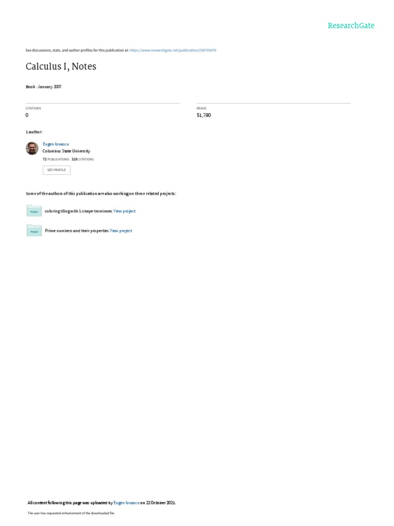 Calculus I Notes | PDF | Trigonometric Functions | Function (Mathematics)