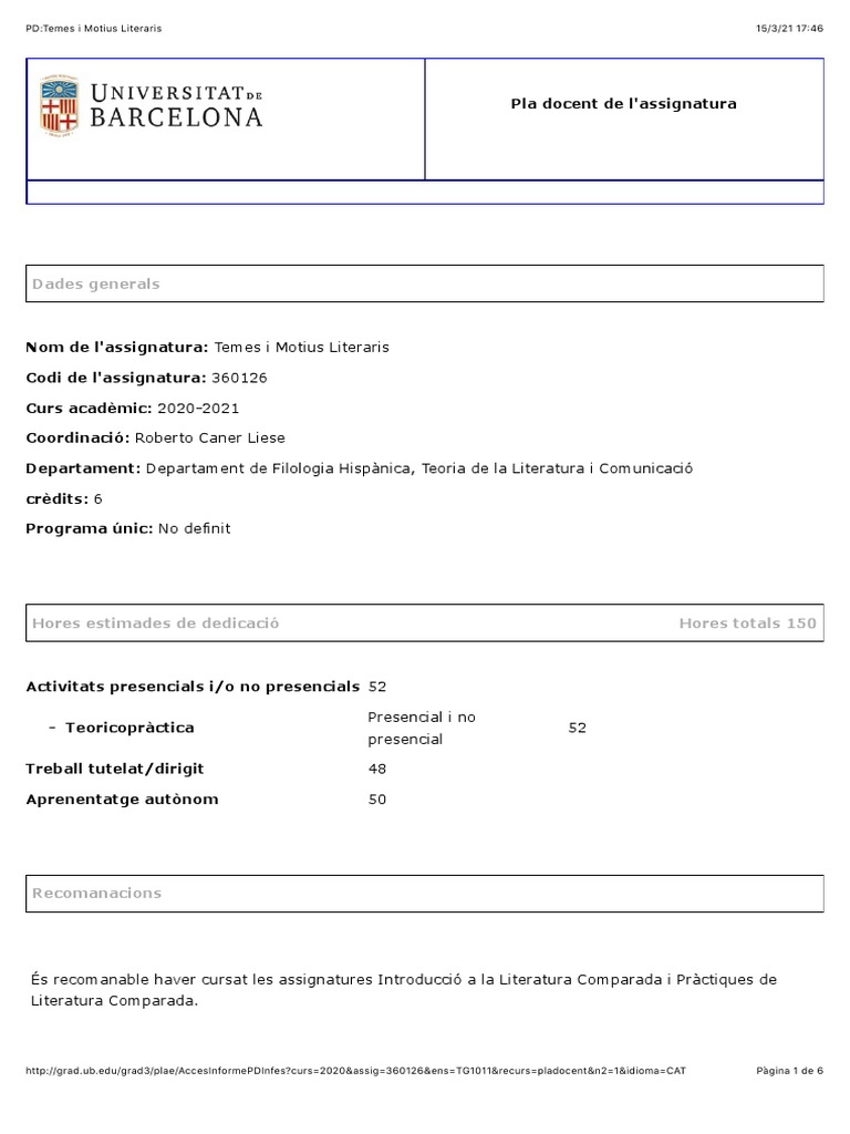 PD:Temes I Motius Literaris | PDF