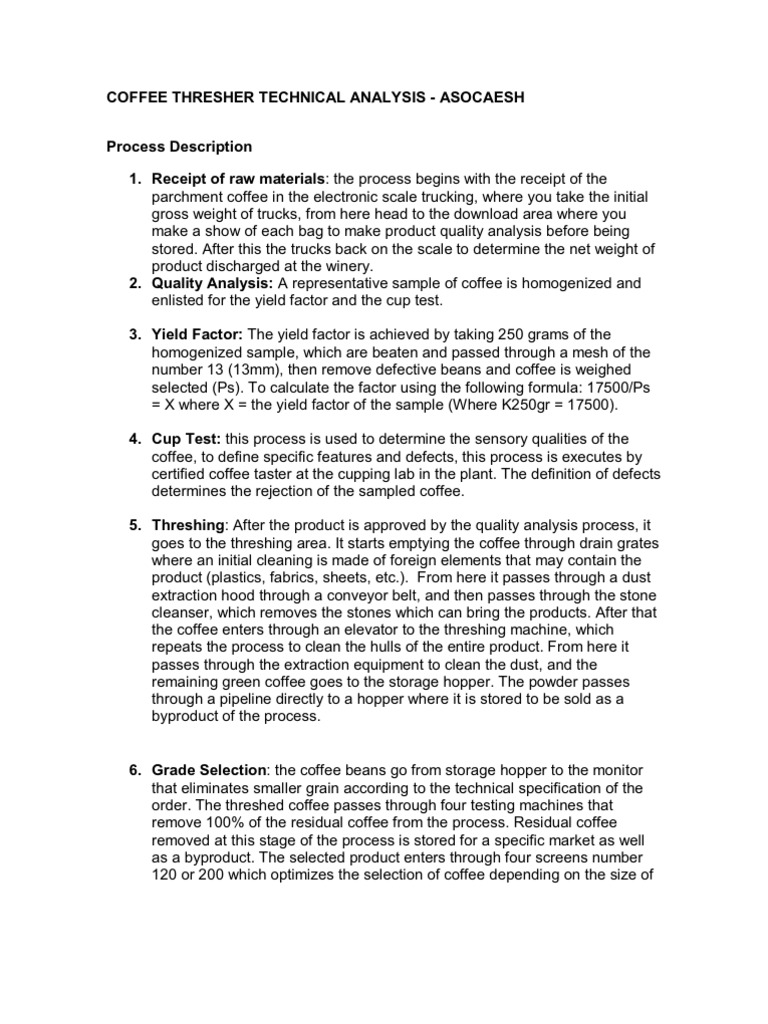 Coffee Thresher Technical Insights | PDF | Coffee | Nature