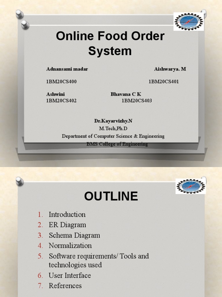 Online Food Order System Presentation | PDF | Computer Science | Software