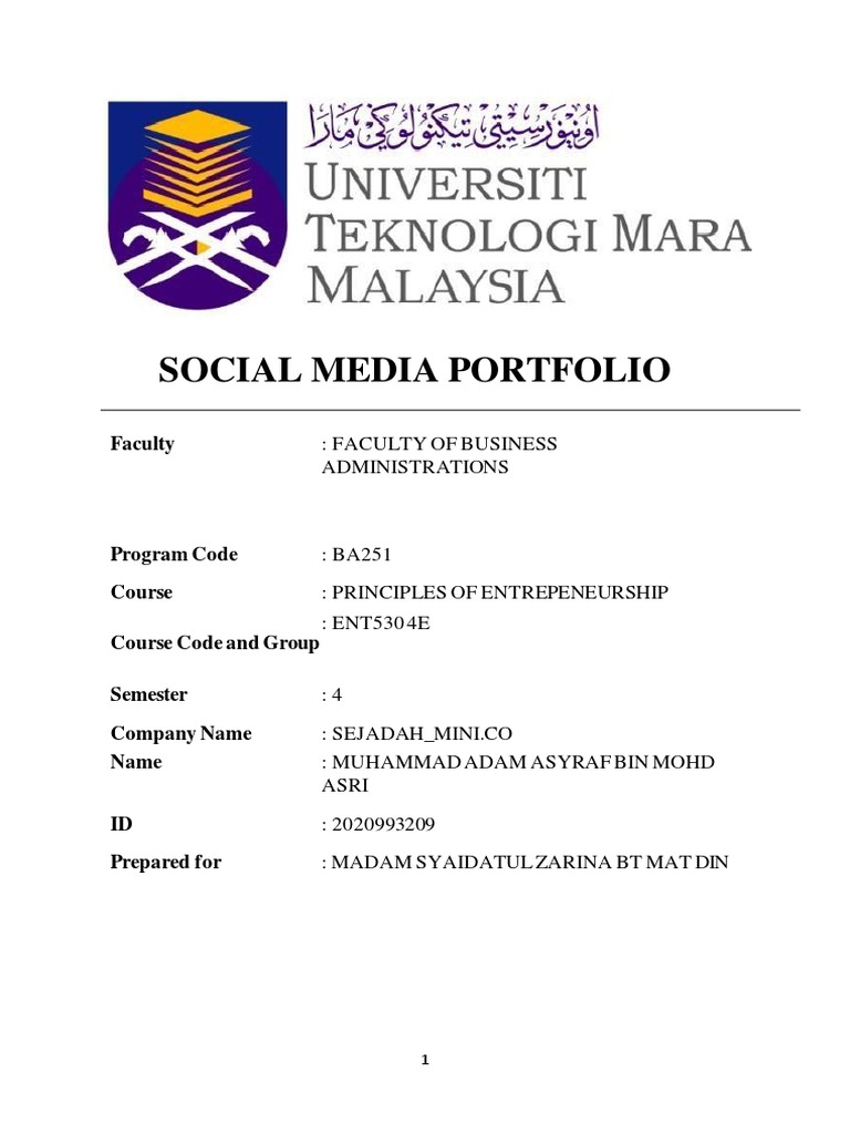 Muhammad Adam Asyraf Bin Mohd Asri (2020993209) | PDF | Business ...