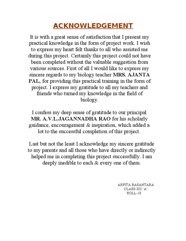 Acknowledgement: PAL, For Providing This Practical Training in The Form ...