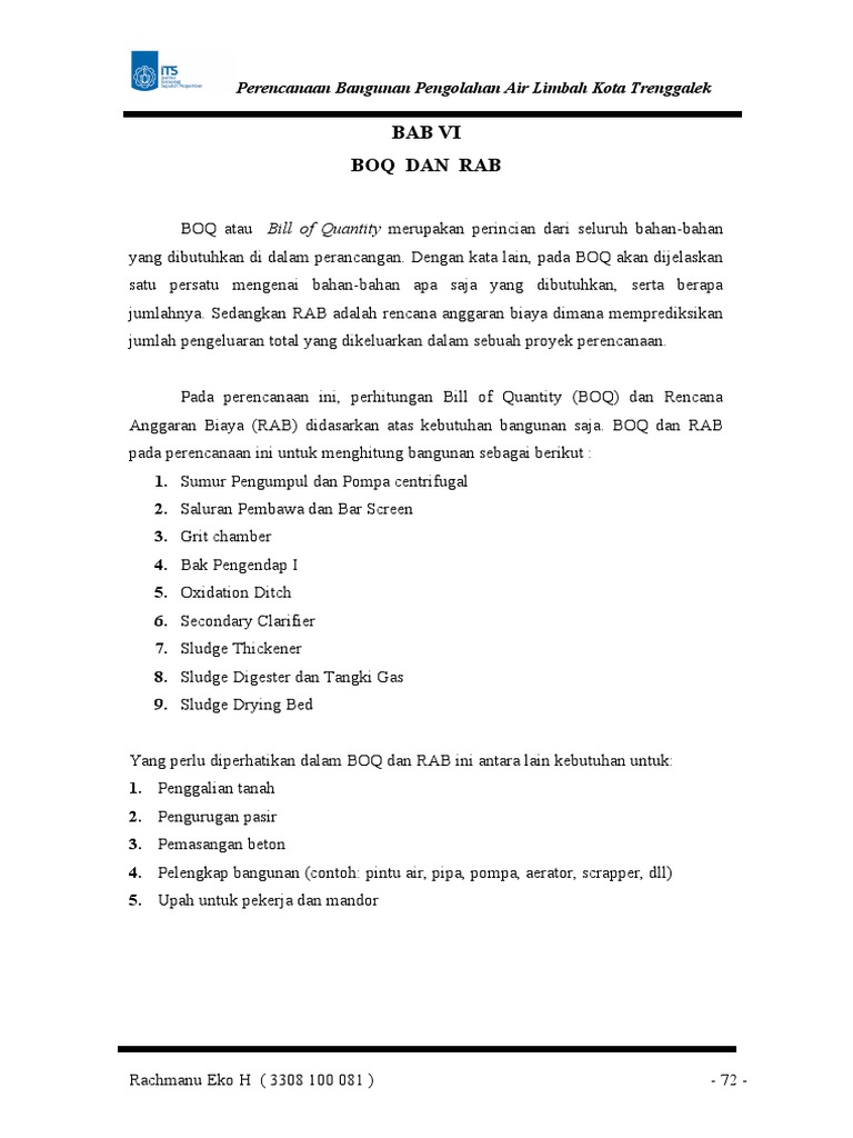 BAB VI - Cuy (BOQ RAB) | PDF