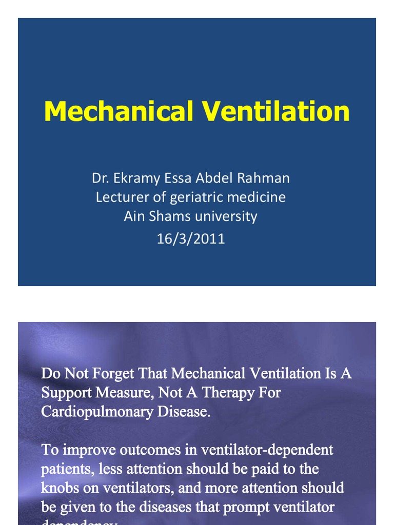 Mechanical Ventilation 16-3 | PDF | Respiration | Respiratory System