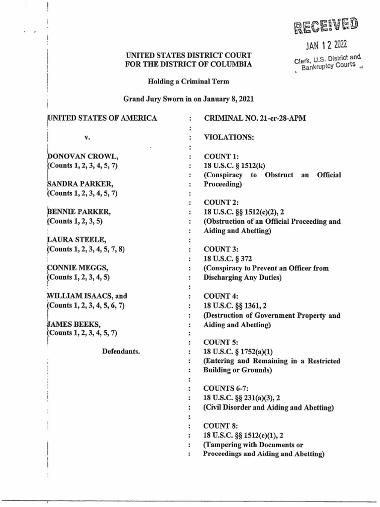 Indictment Involving Connie Meggs | PDF