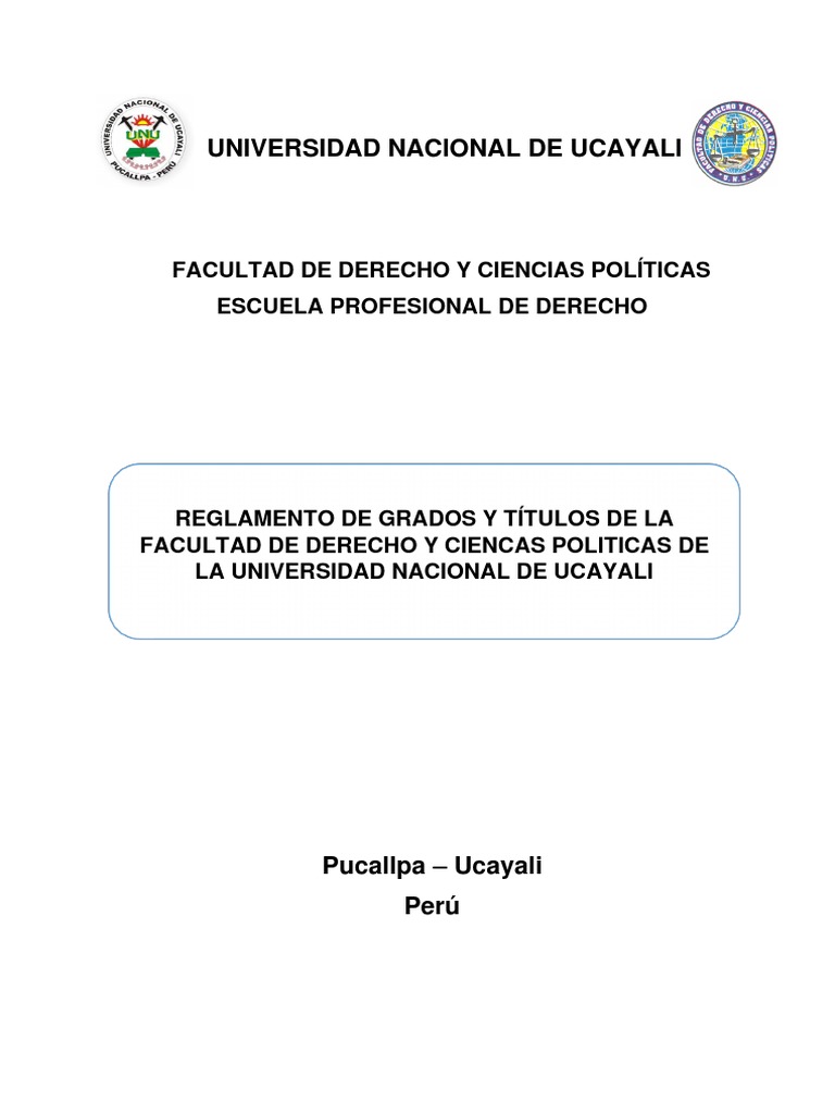 Reglamento Grados y Títulos Derecho 2020 Francisco | PDF | Titulo academico | Licenciatura