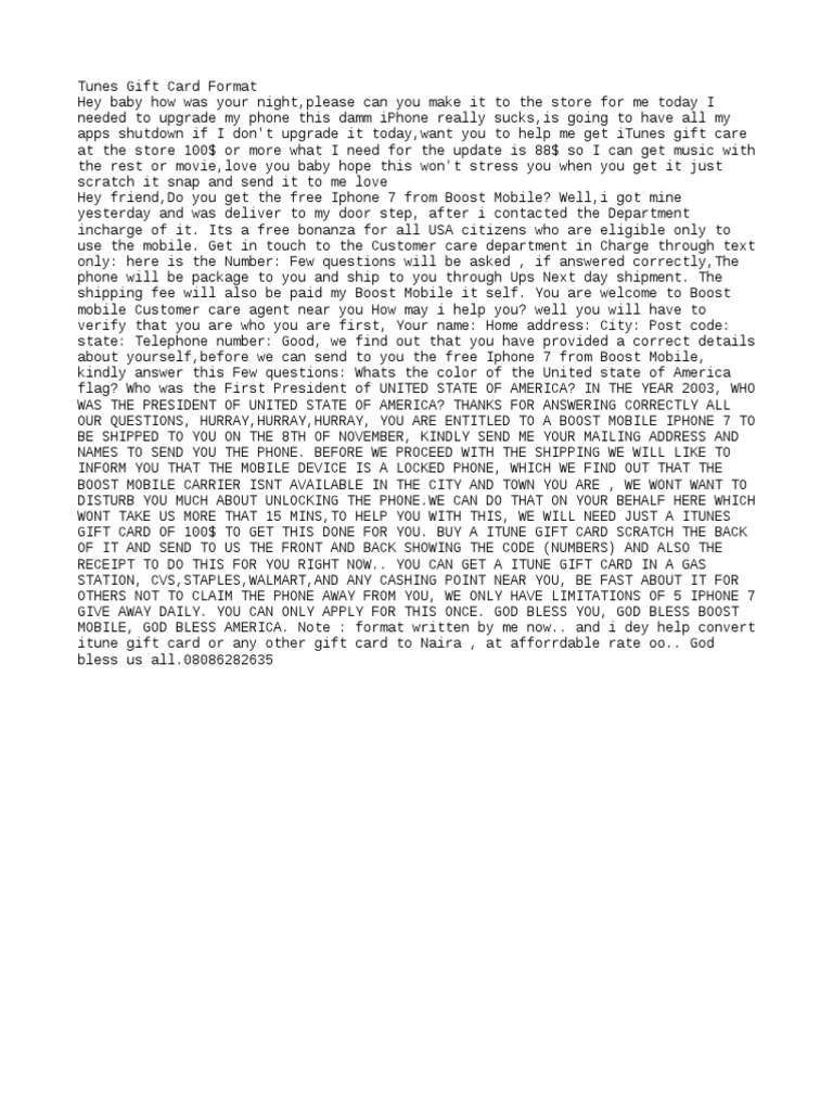 How to identify iTunes gift card scam | PDF | I Phone | Gift Card