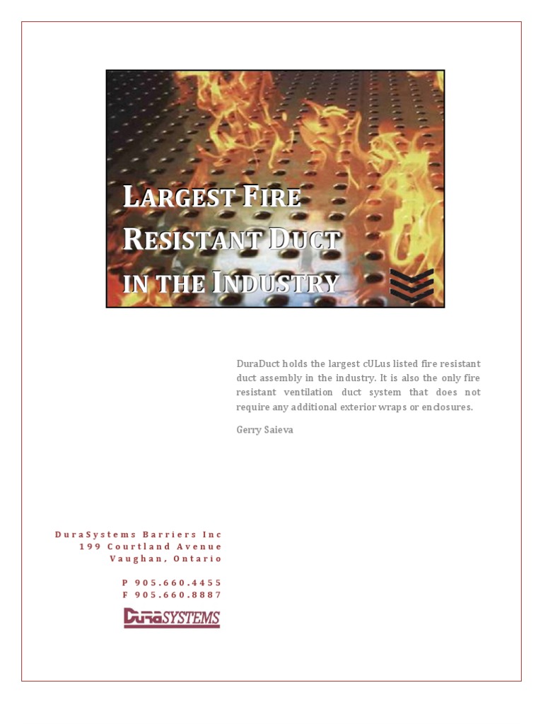 DuraDuct: Leading Fire Resistant Duct System | PDF | Duct (Flow ...