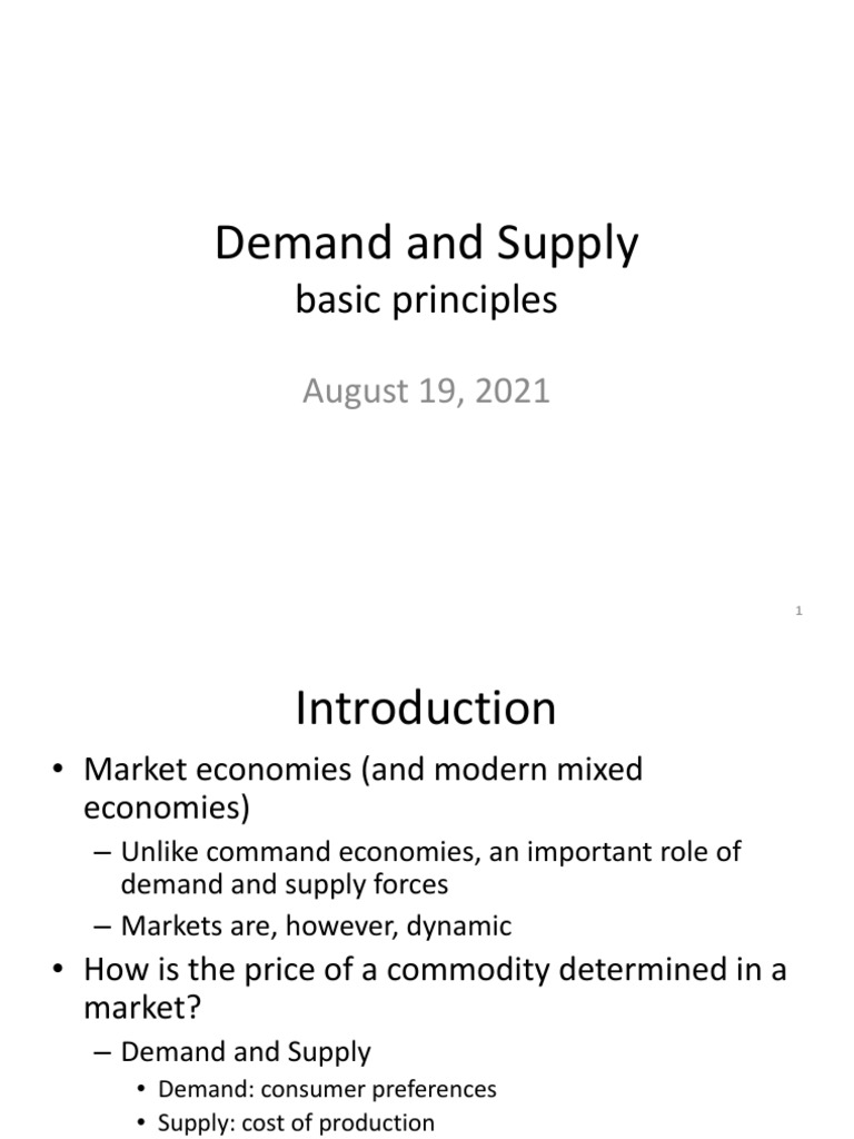Hul211 Unit2a Demand Supply Basics | PDF | Supply (Economics) | Demand