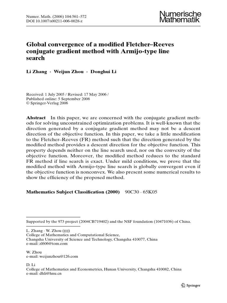 Global Convergence Of A Modified Fletcher Reeves Conjugate Gradient Method With Armijo Type Line