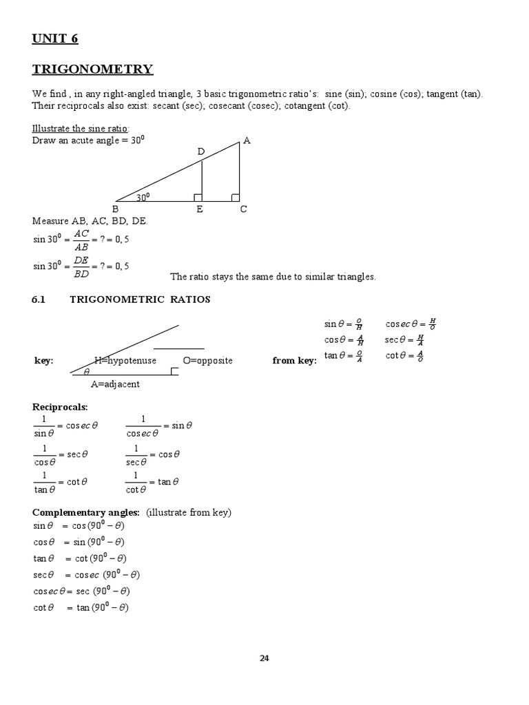 Unit 6 Trigonometry | PDF | Trigonometric Functions | Sine