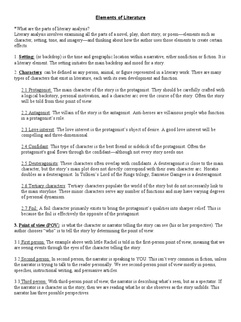 Elements of Literature | PDF | Narration | Plot (Narrative)