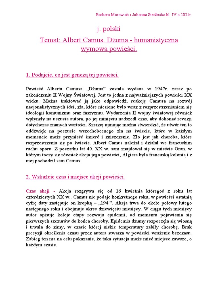 Camus - Humanizm | PDF