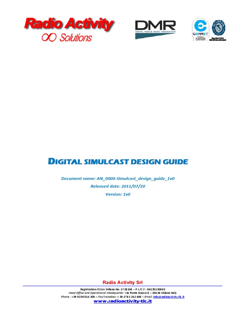 An 0000-Simulcast Design Guide 1v0 | PDF | Frequency Modulation | Radio