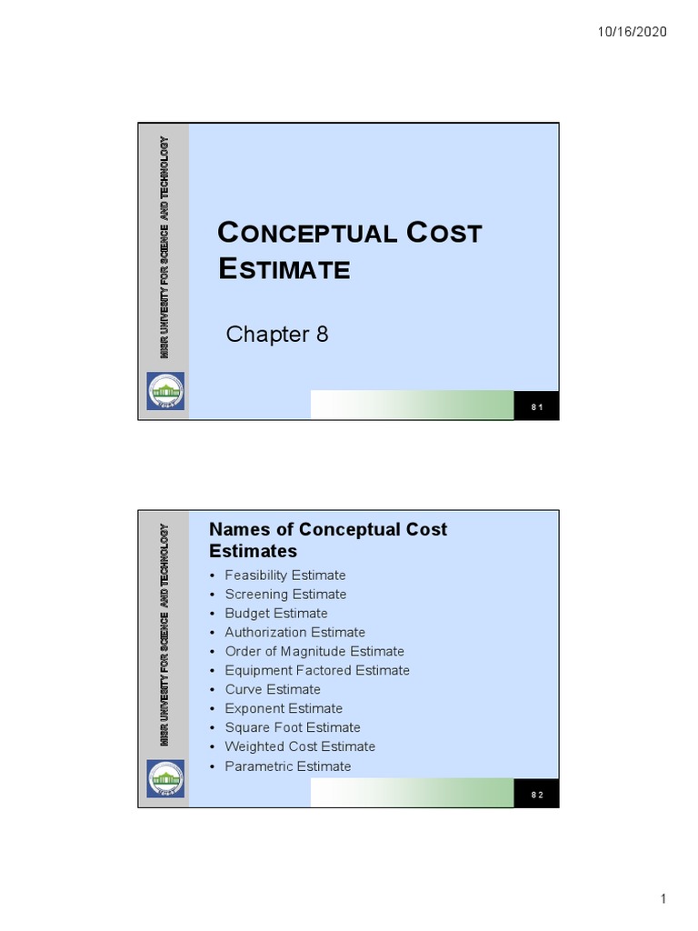 Ch-8-Conceptual Estimate | PDF