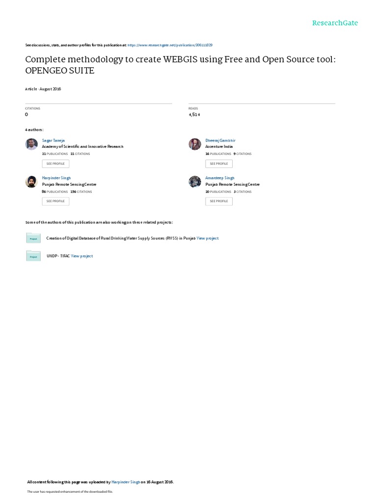 Complete Methodology To Create WEBGIS Using Free and Open Source Tool: Opengeo Suite | PDF ...