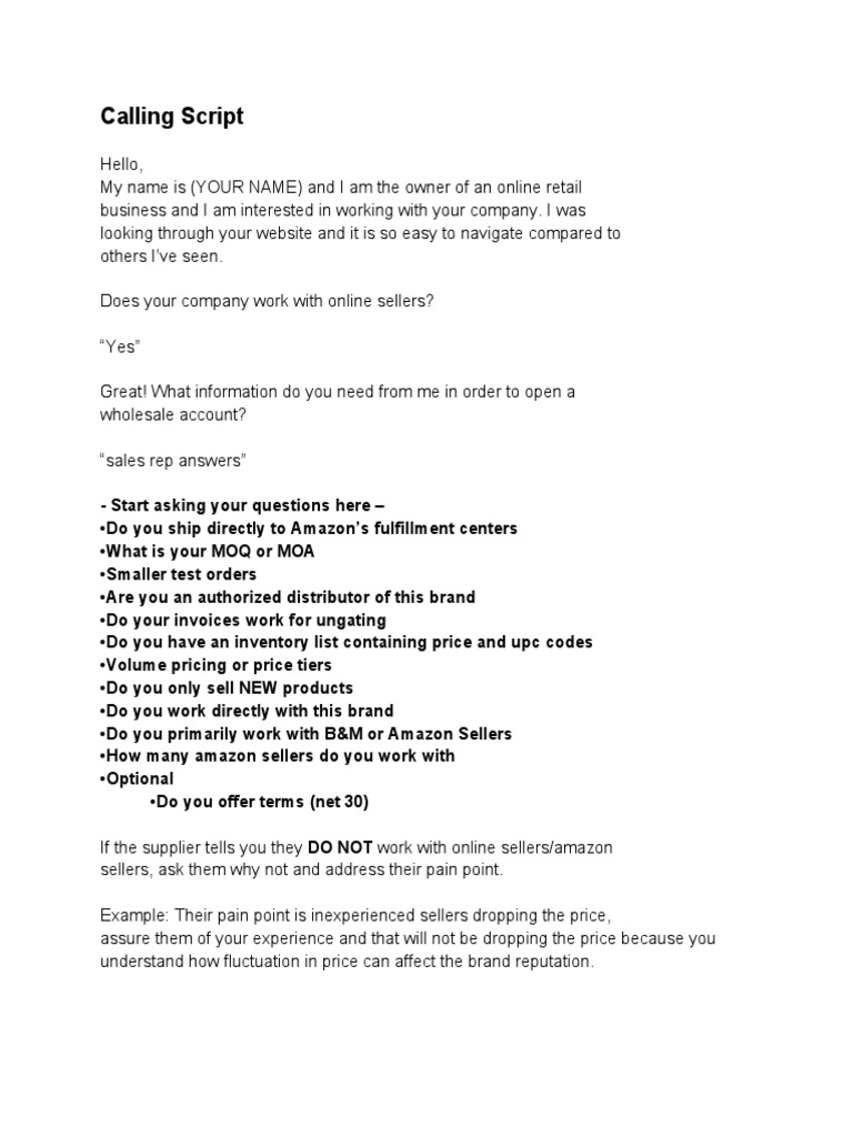 07-Calling Script | PDF