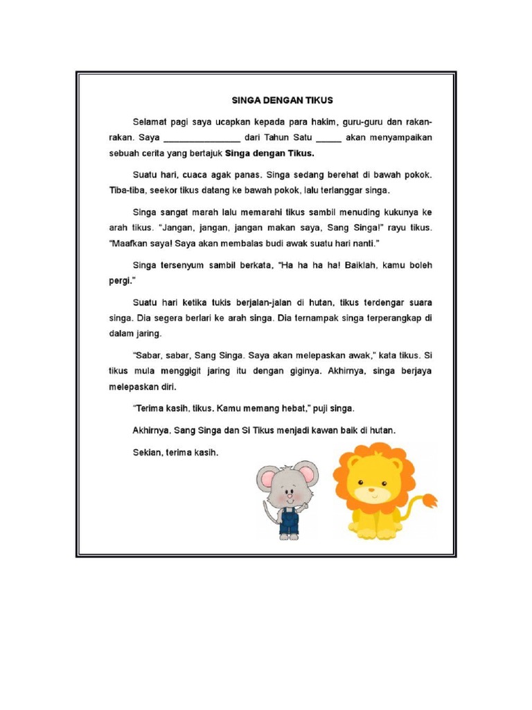 Singa Dengan Tikus | PDF