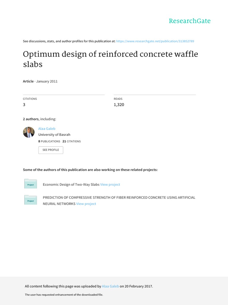 Optimum Design of Waffle Slab | PDF | Genetic Algorithm | Beam (Structure)
