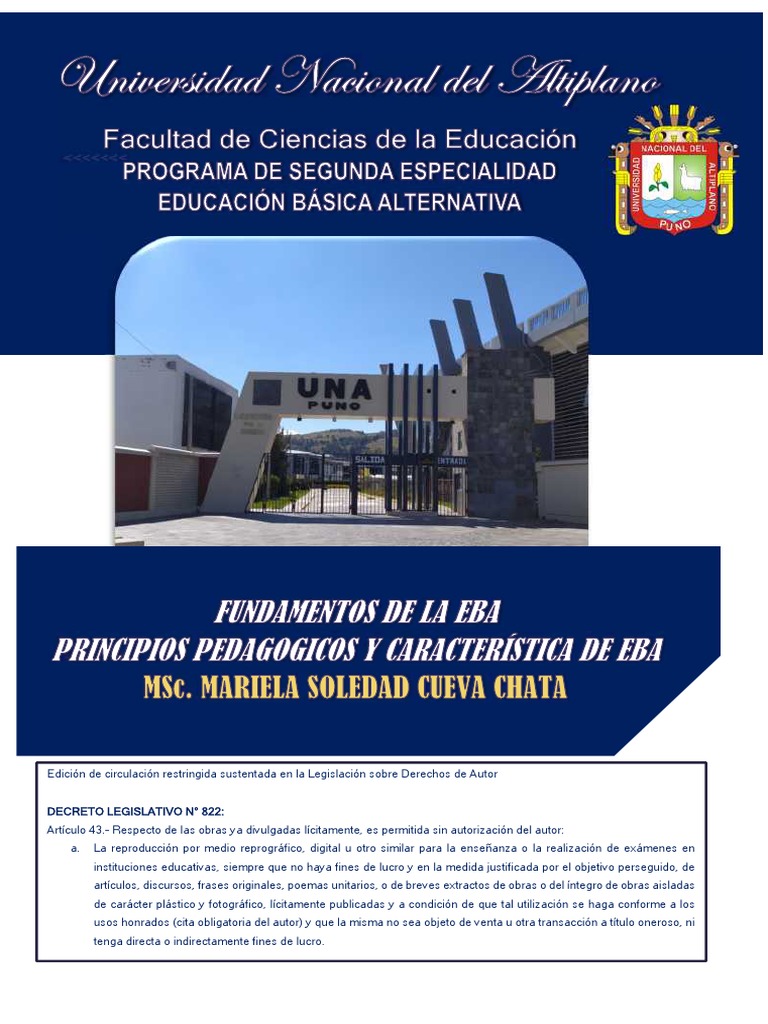 Texto Principios y Características de La Eba | PDF | Aprendizaje | Educación primaria