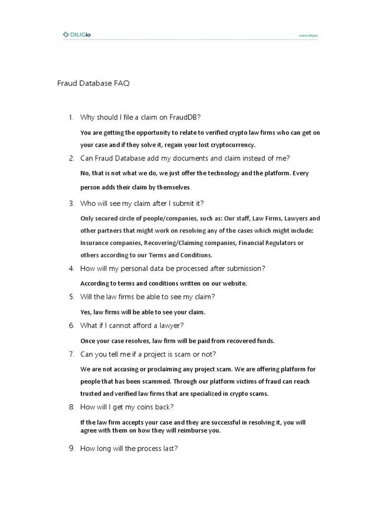 Fraud Database Frequently Asked Questions | PDF | Law