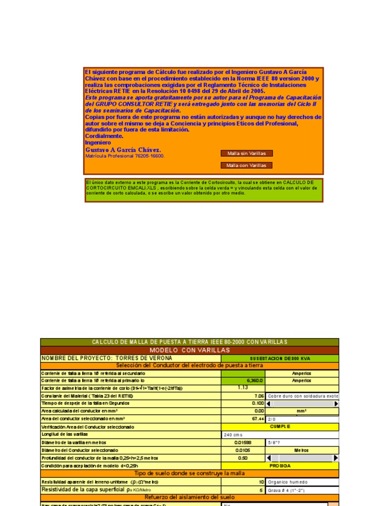 Calculo Malla de Tierrea IEEE80-2000 | PDF | Electromagnetismo | Electricidad