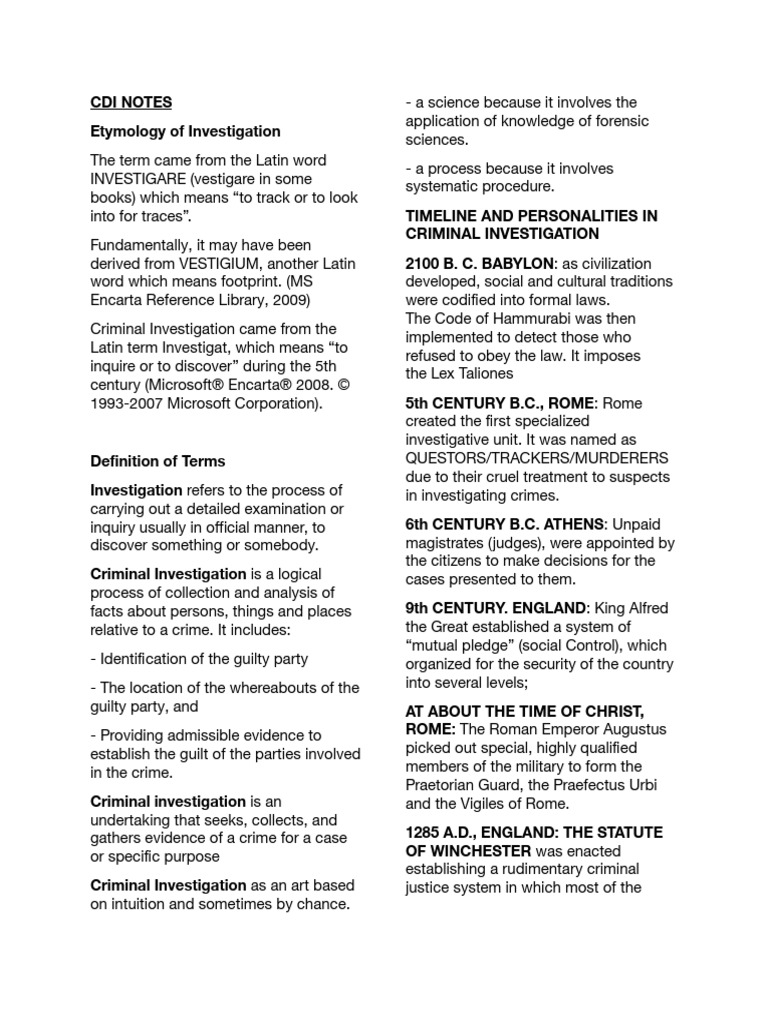 Cdi Notes | PDF | Interrogation | Interview