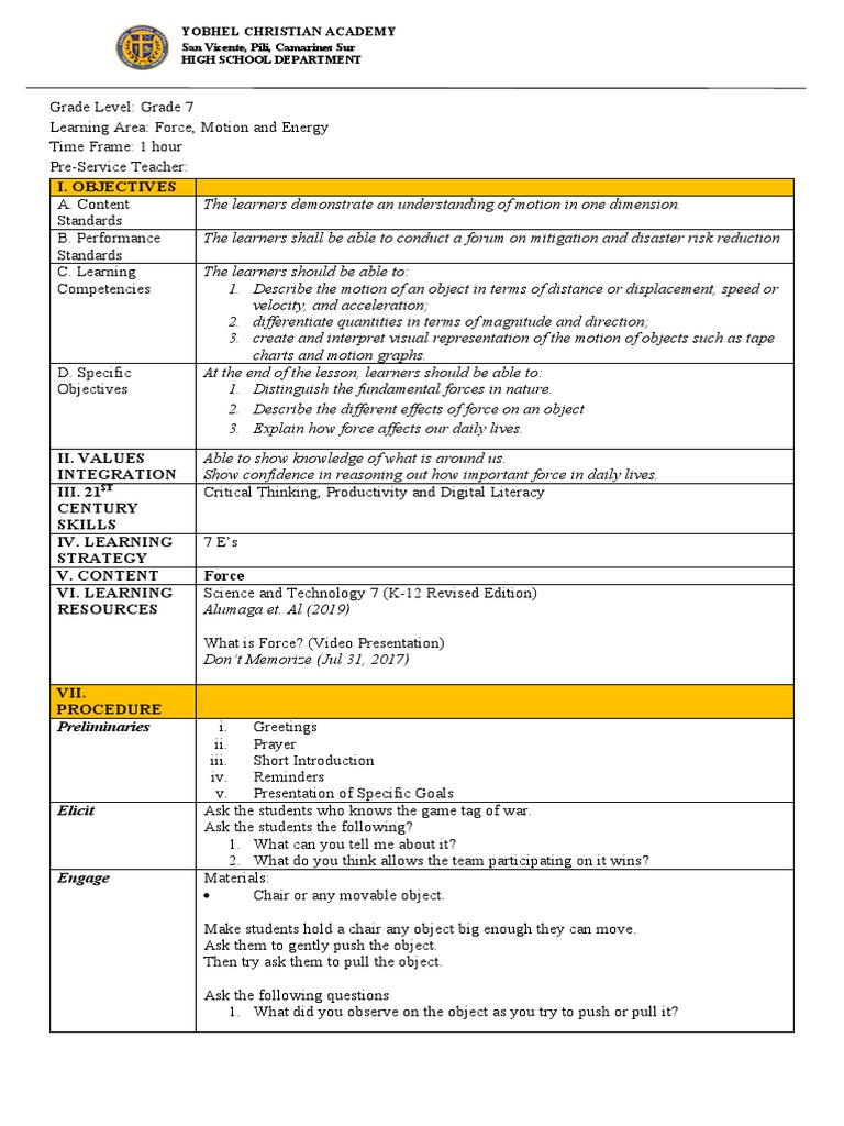 Force Lesson Plan 7 | PDF | Nuclear Physics | Nuclear Force